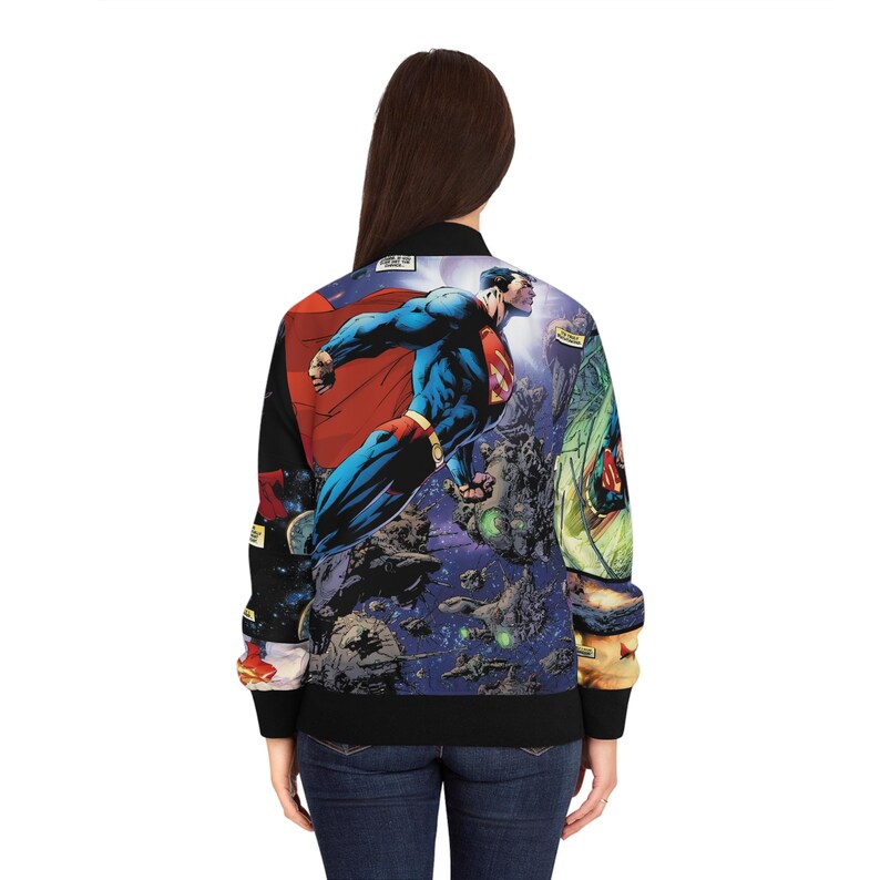 Superman Super Man, Jim Lee, DC Comics Comic Book Art Bomber Jacket ...
