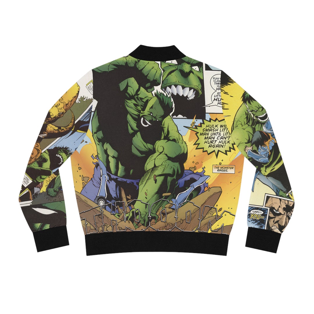 Incredible Hulk Jacket, Marvel Comics, MCU Bomber Jacket Unisex, 90s ...