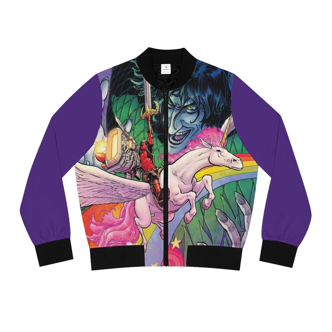 Purple Deadpool Comic Book Art Unicorn Rainbow Bomber Jacket Unisex - Etsy