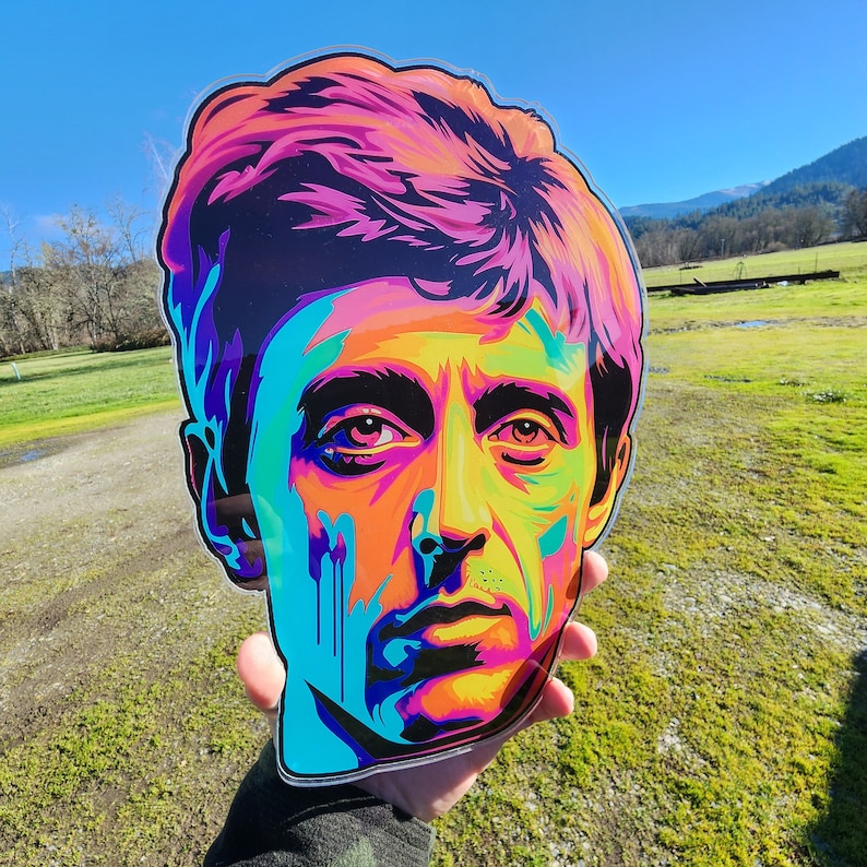 Al Pacino Tony Montana Scarface 11 Scale Acrylic Face Head Bust Art Wall Art Decor Desk Art