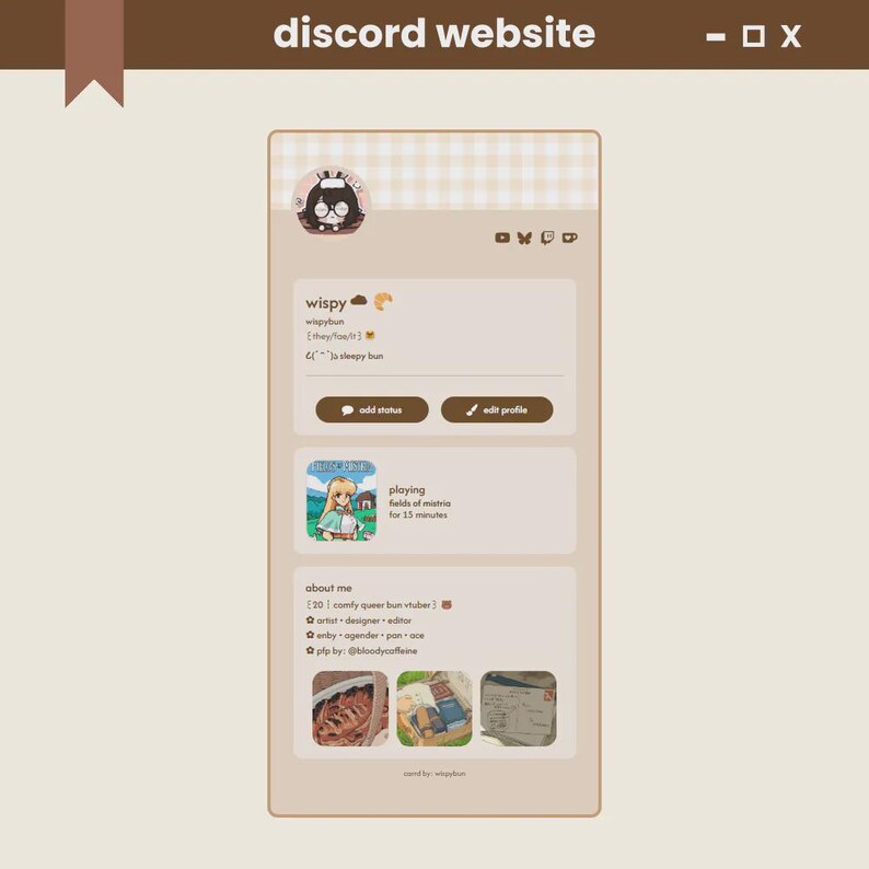 Discord Profile Carrd Website Template | Customizable | for Artists ...