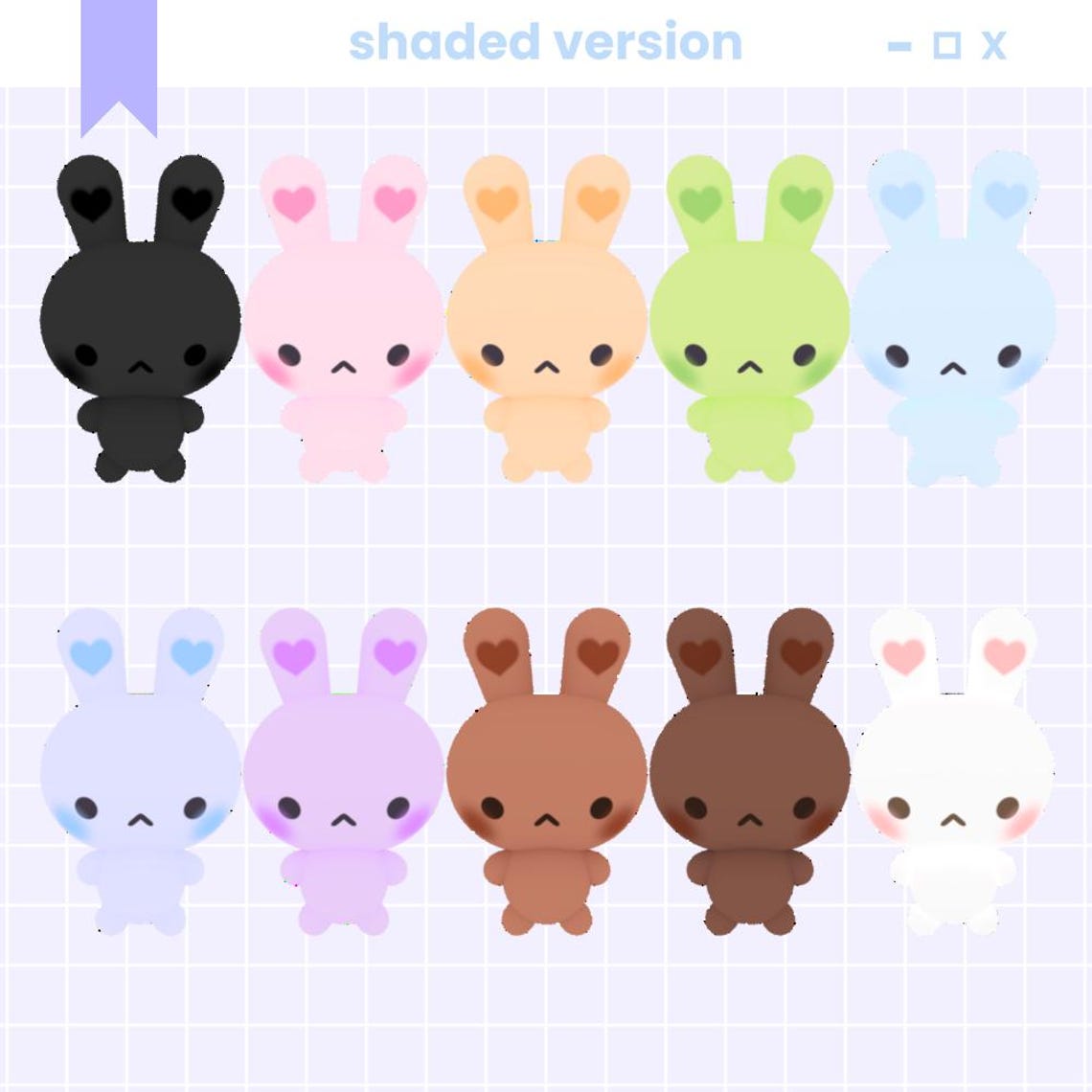 2D Bunny Prop Throwable Emote | Bunny Pack (10 Colors) | for Artists ...
