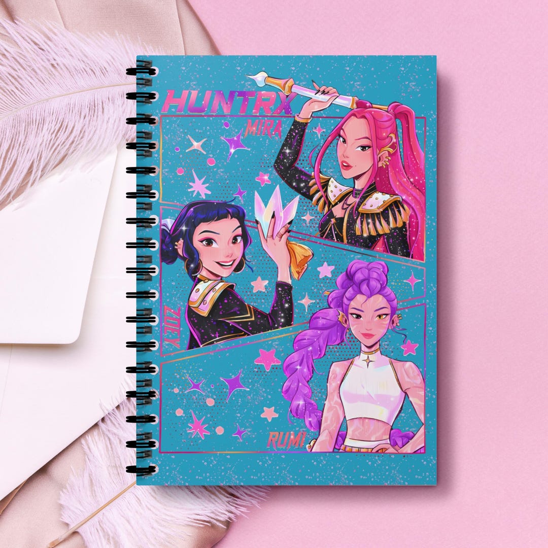 Huntrix K-pop Demon Hunters Notebook Mira, Rumi & Zoey Anime Journal ...