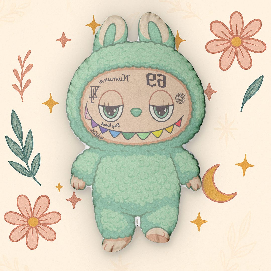 Labubu Inspired Plush Pillow Cute Kawaii Toycore Room Decor Gift - Etsy