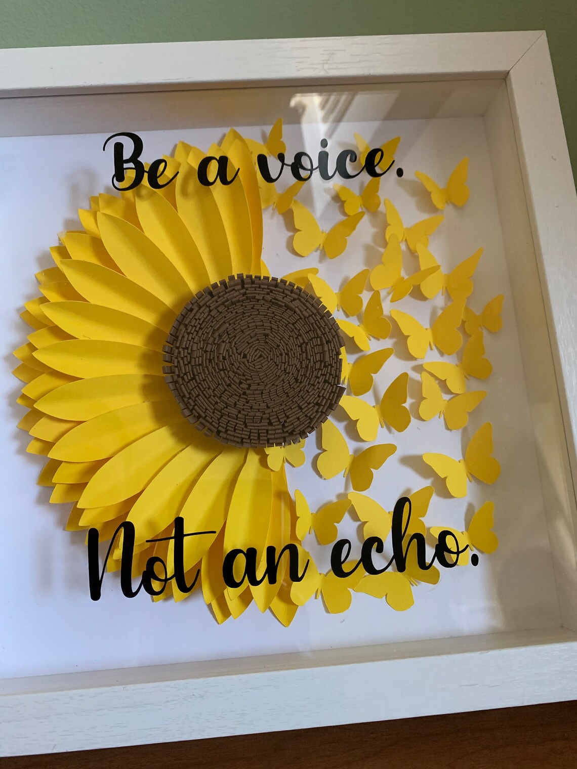 SUNFLOWER Butterfly||paper Flower Shadow Box||wall Decor||customized ...