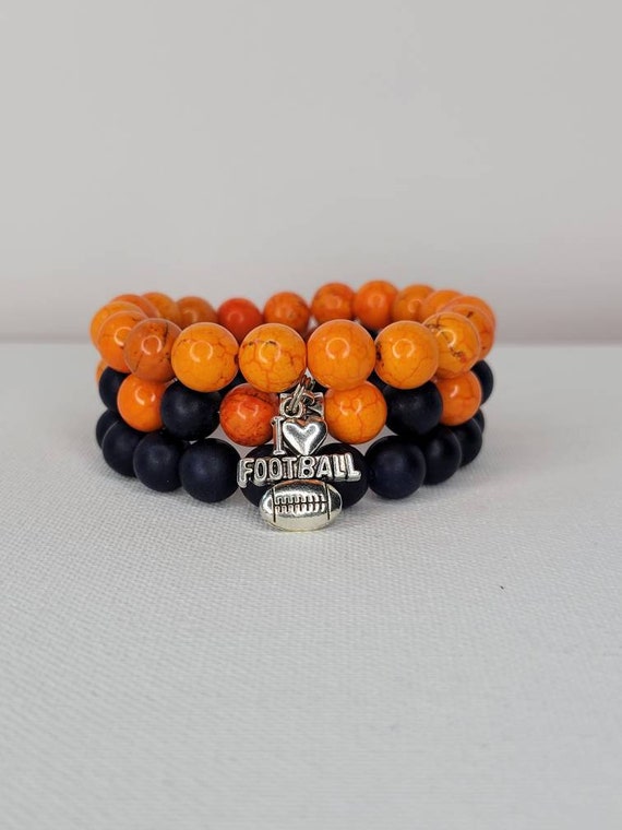 Chicago Bears Inspired Handmade Football Charm Bracelets Set - Etsy
