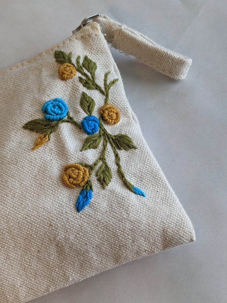 Hand Embroidered Pouch Floral Design Gift for Her - Etsy