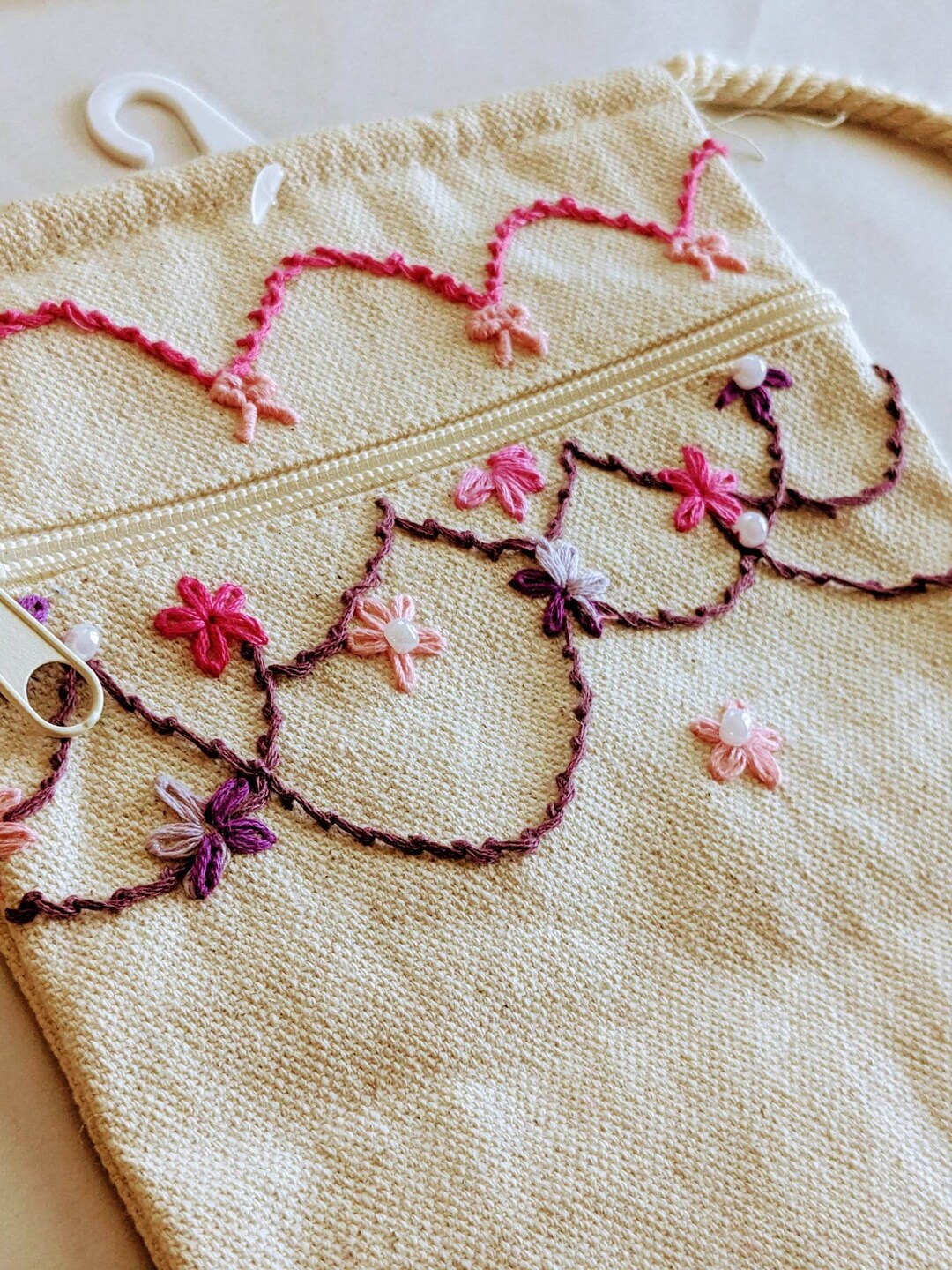 Hand Embroidered Pouch Floral Design Gift for Her - Etsy