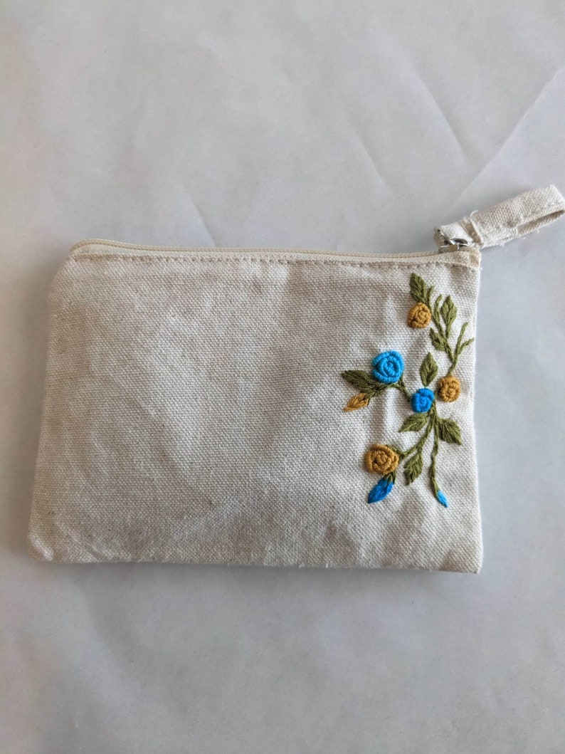 Hand Embroidered Pouch Floral Design Gift for Her - Etsy