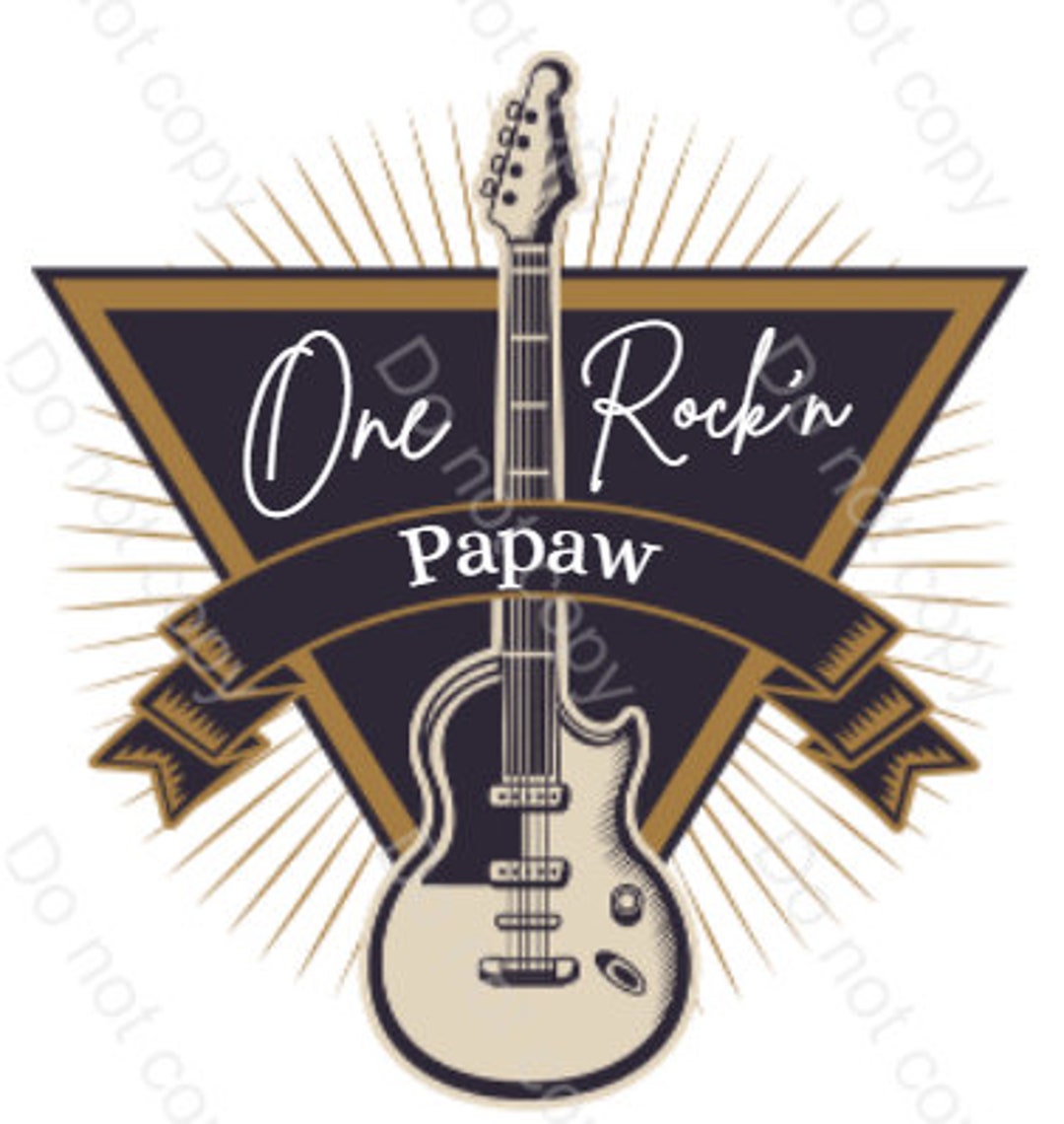 One Rockin Papaw PNG Fathers Day SVG Papaw Shirt Design Rock N Roll 80s ...