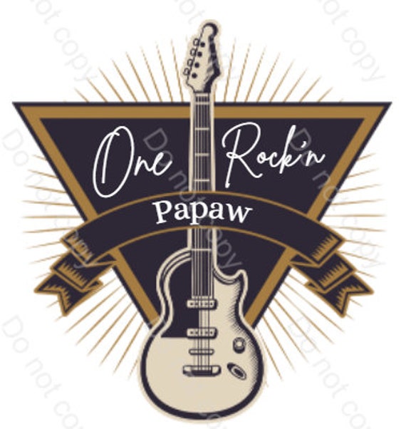 One Rockin Papaw PNG Fathers Day SVG Papaw Shirt Design Rock N - Etsy