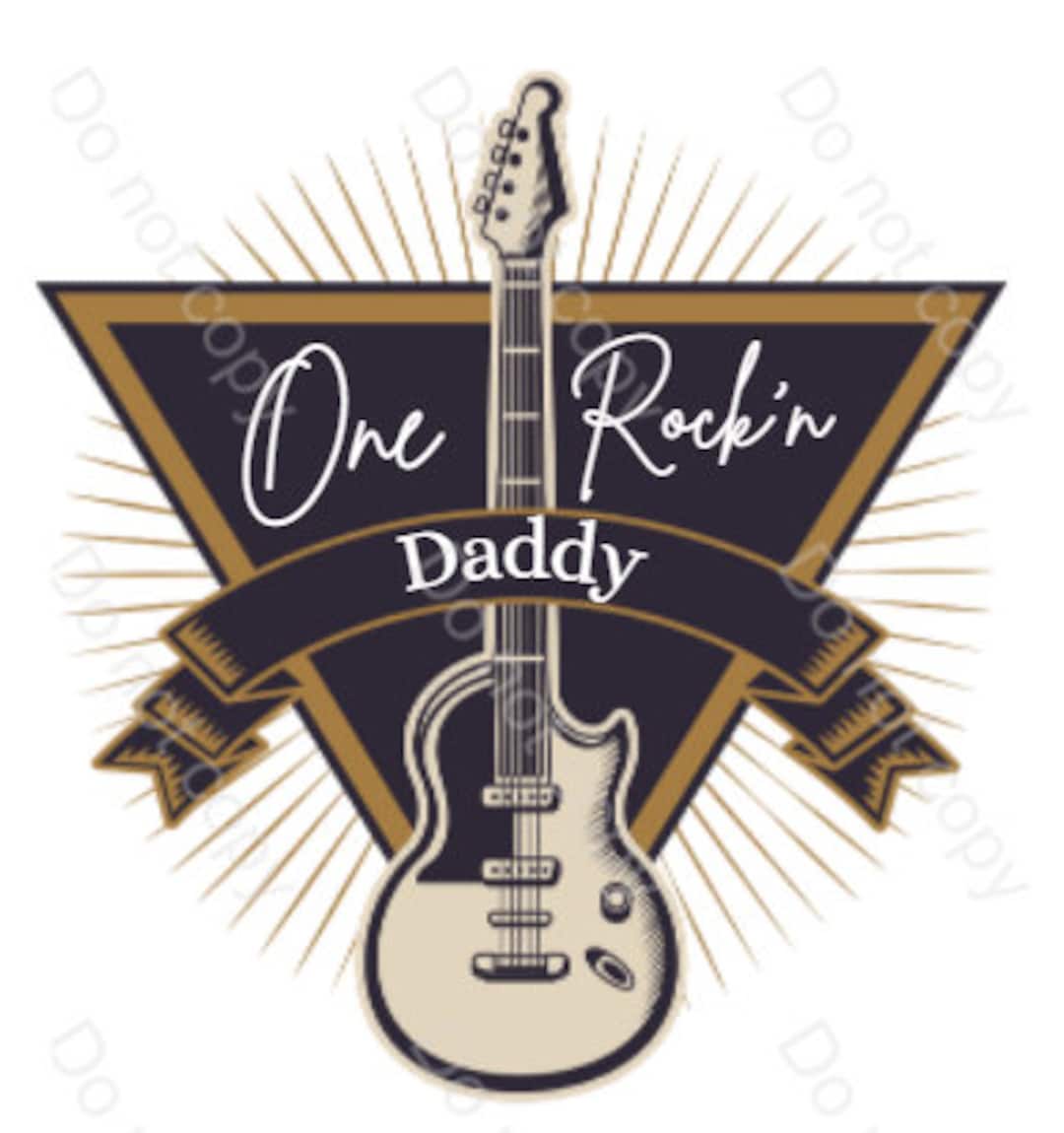 One Rockin Daddy PNG Fathers Day SVG Daddy Shirt Design Rock N Roll 80s ...