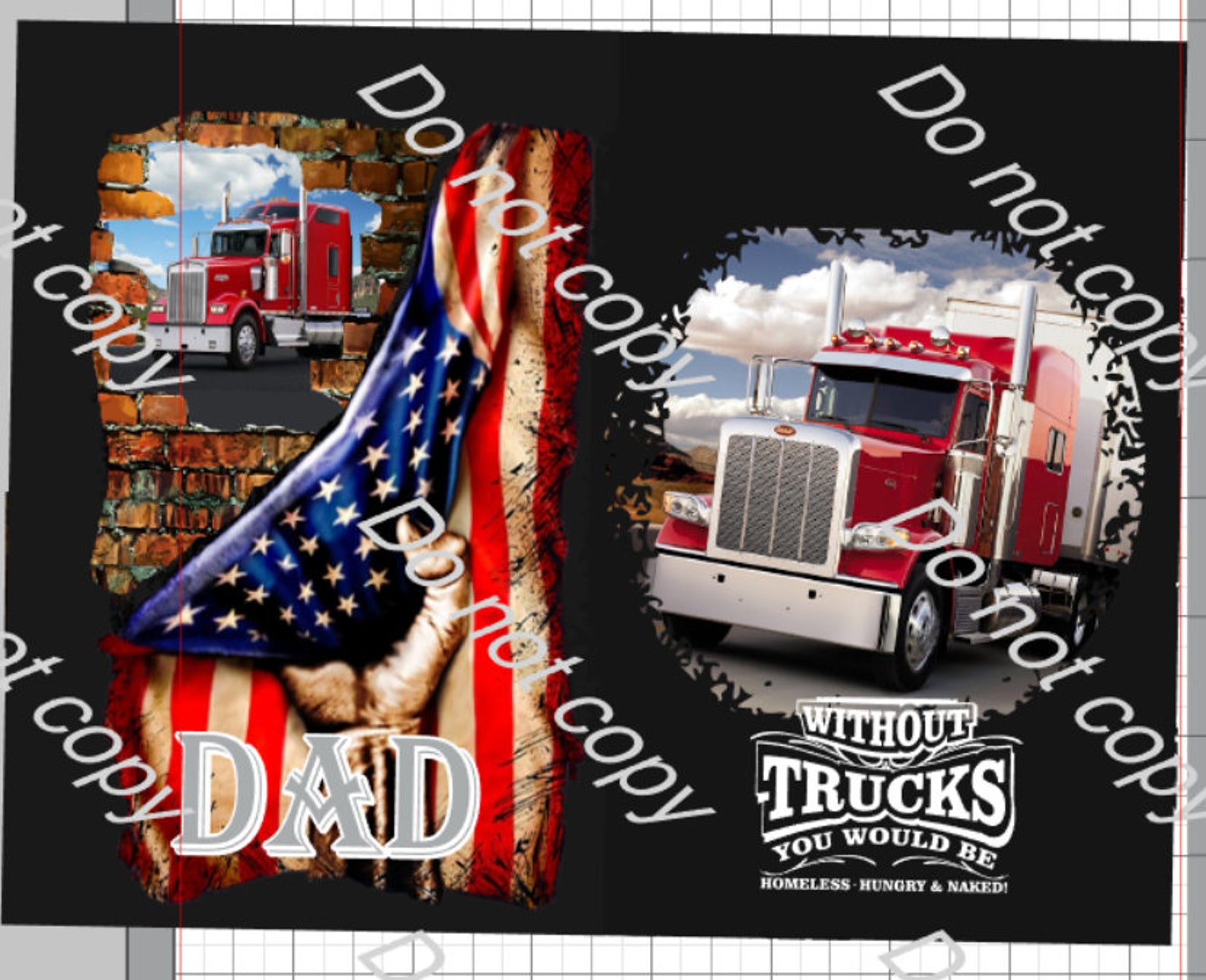 Trucker Dad Tumbler PNG Sublimation File, Trucker Tumbler Wrap, Patriot ...