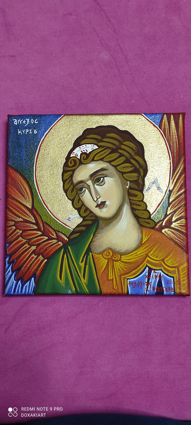 Guardian Angel of God,handpainted Hagiography Greek Orthodox Byzantine ...