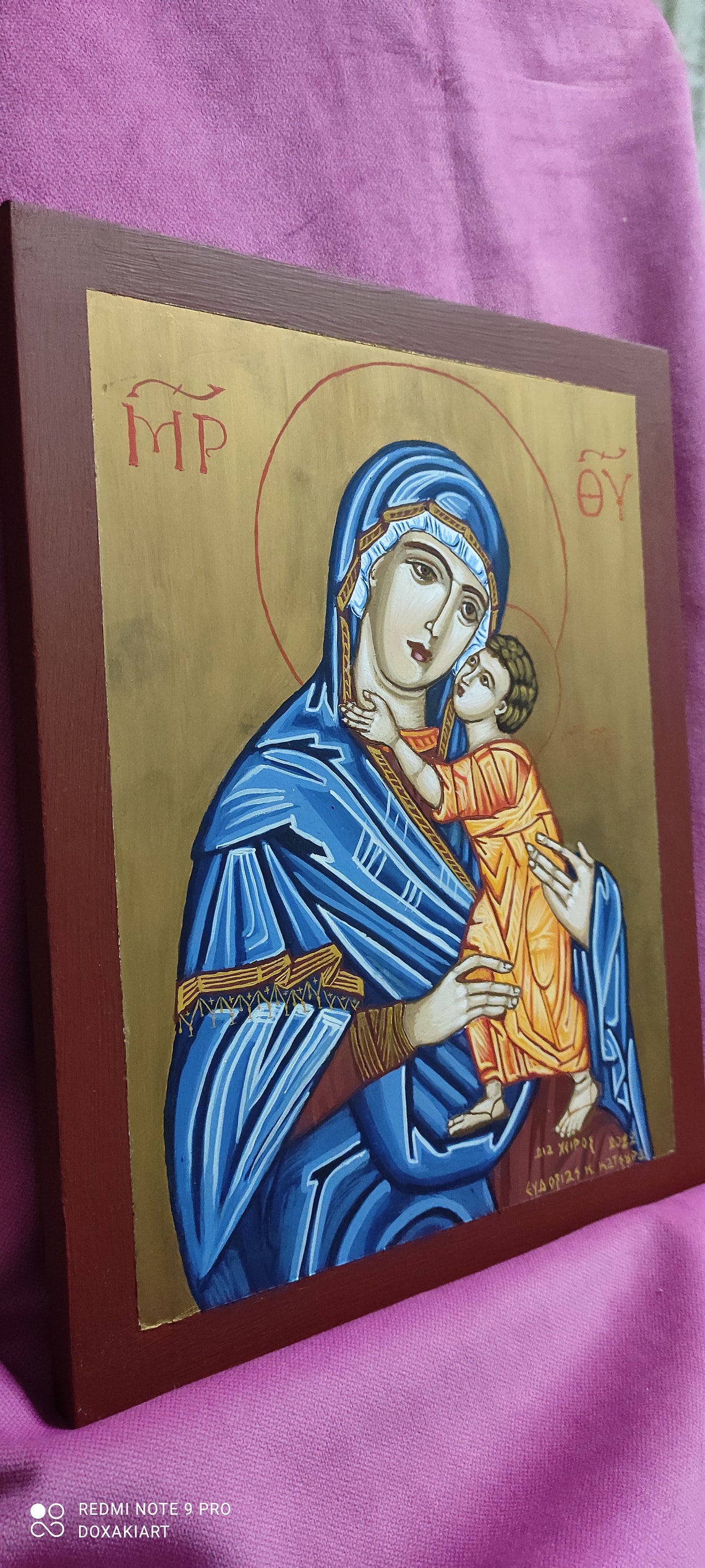 Virgin Mary Sweet Kissing,panagia Glykofilousa,handpainted Greek ...