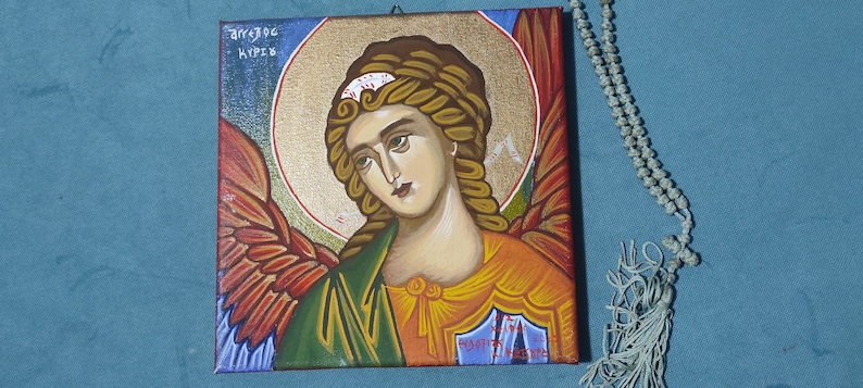 Guardian Angel of God,handpainted Hagiography Greek Orthodox Byzantine ...