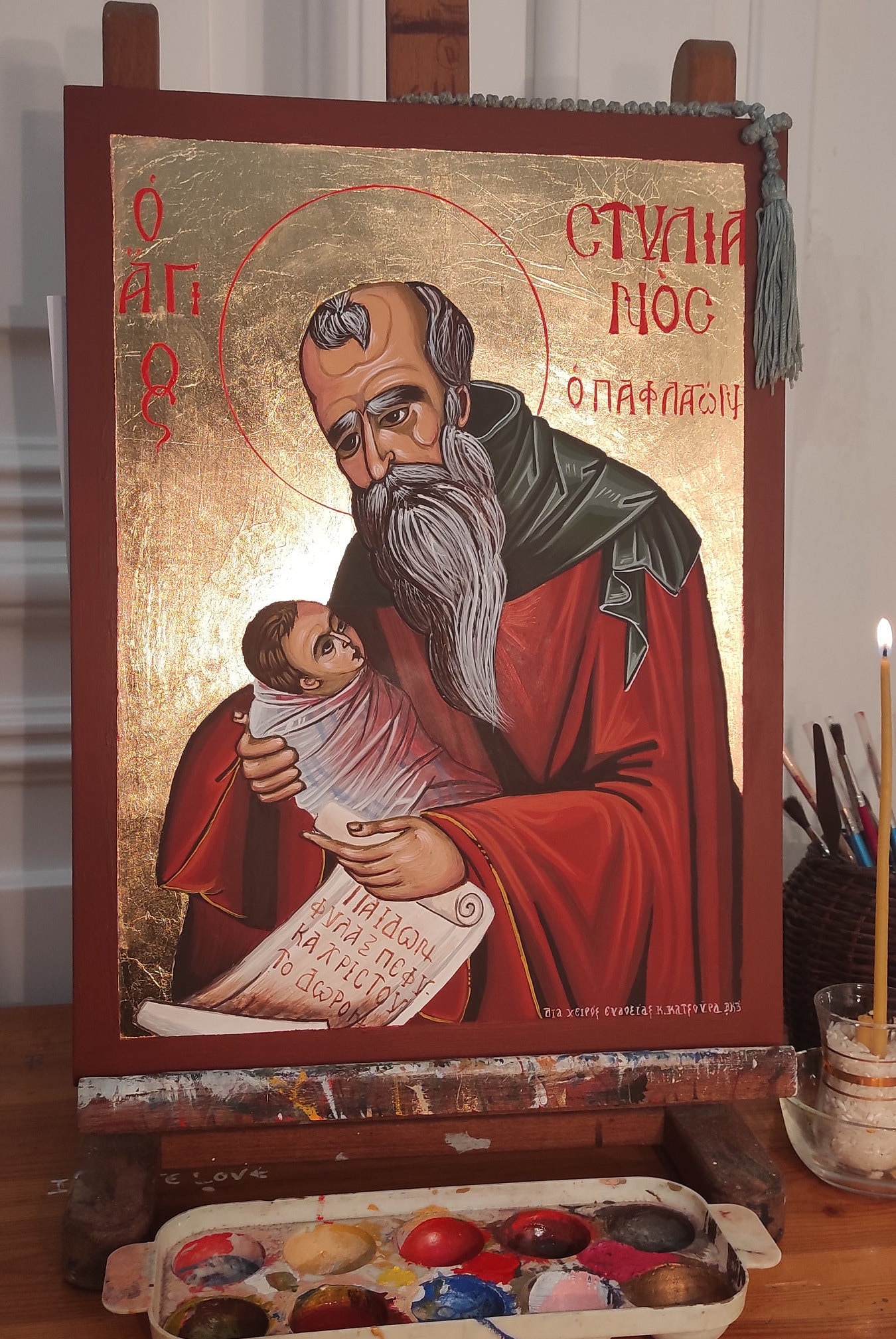 Saint Stylianos Handpainted Icon Greek Orthodox Icon Byzantine Icon ...