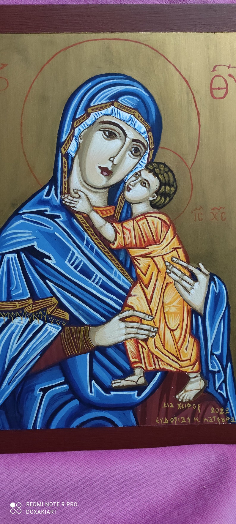 Virgin Mary Sweet Kissing,panagia Glykofilousa,handpainted Greek Orthodox Byzantine Icon - Etsy