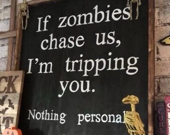 Halloween Wood Zombie Sign - Etsy