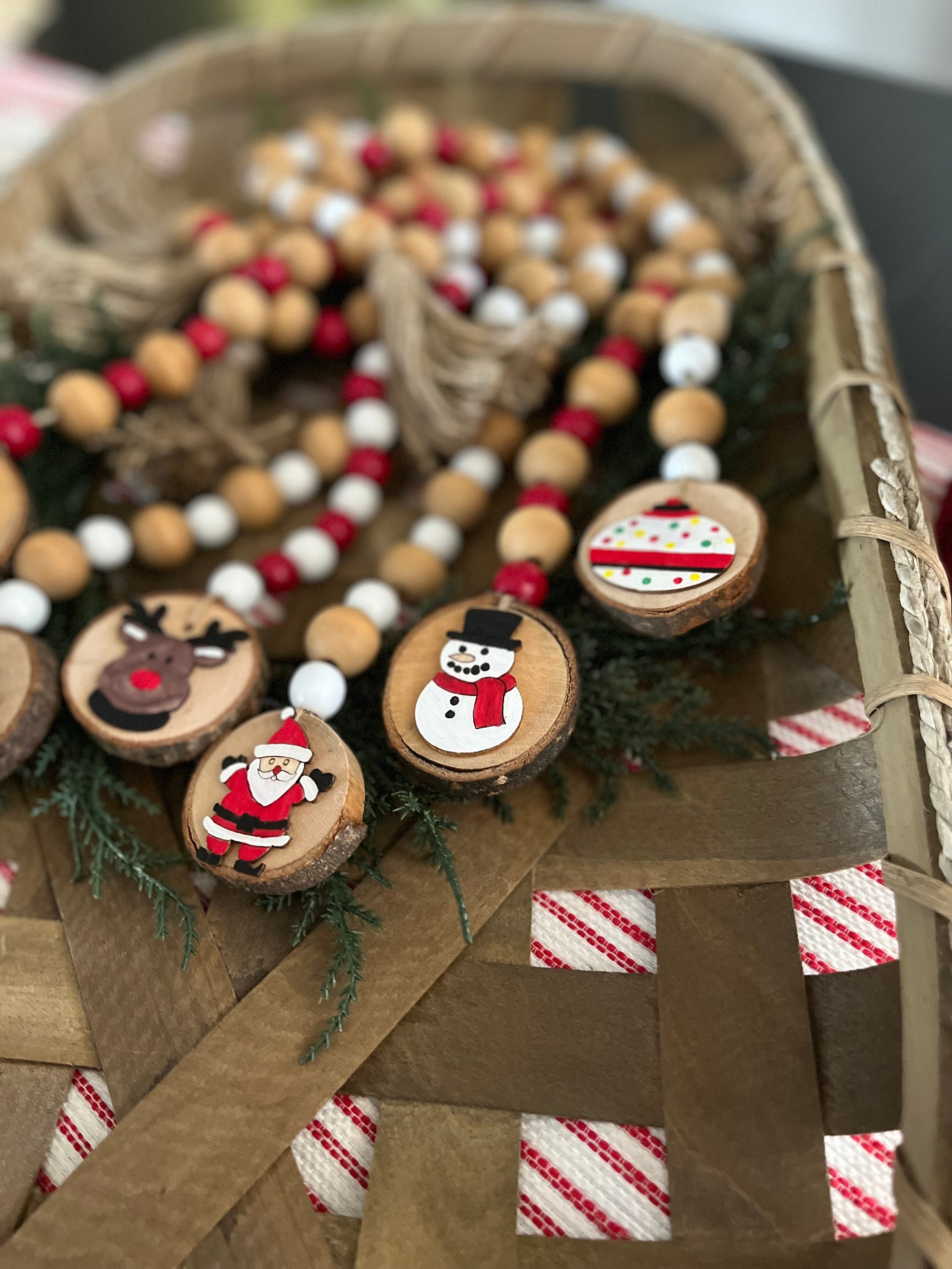 Merry Christmas Wood Bead Garland - Etsy