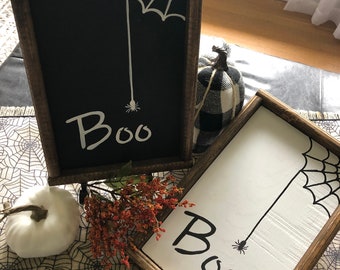 Whimsical Halloween Boo Wood Sign With Polka Dots - Etsy