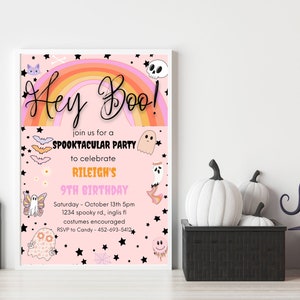 Hey BOO Birthday Invitation Hey BOO Birthday Party Invites - Etsy