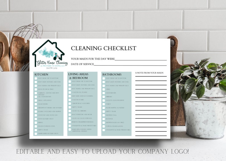 Editable Cleaning Checklist Cleaning Checklist for Business - Etsy