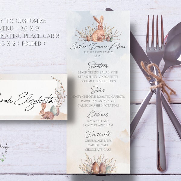 Easter Menu Template - Etsy