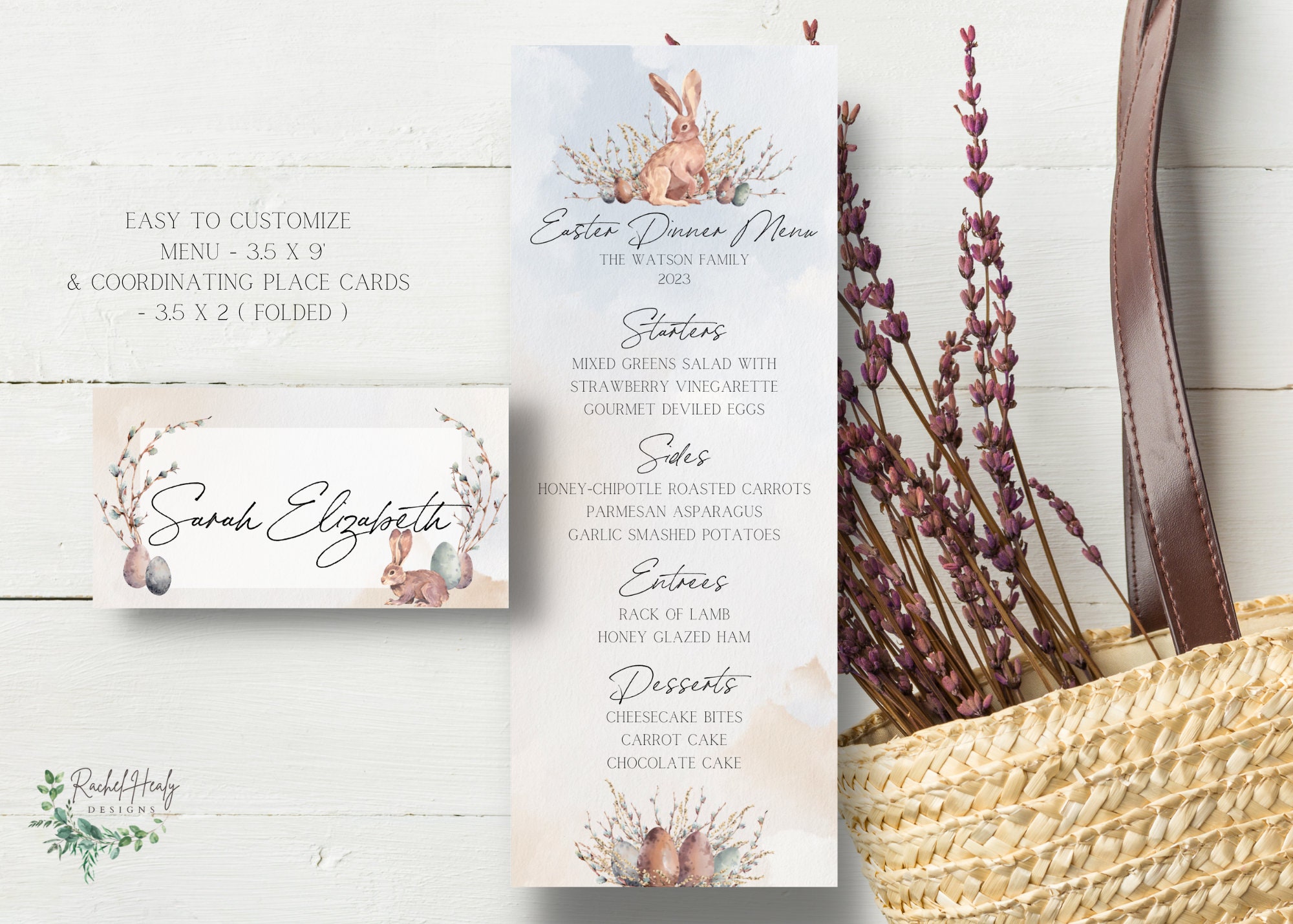 EDITABLE Easter Dinner Menu Template, EDITABLE Easter Lunch Menu ...