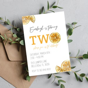 Orange Birthday Invitation, Orange Theme Birthday Invite Template ...