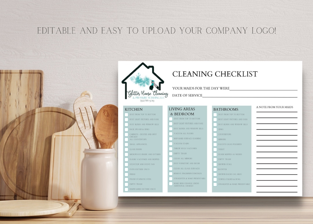 Editable Cleaning Checklist, Cleaning Checklist for Business, Cleaning ...
