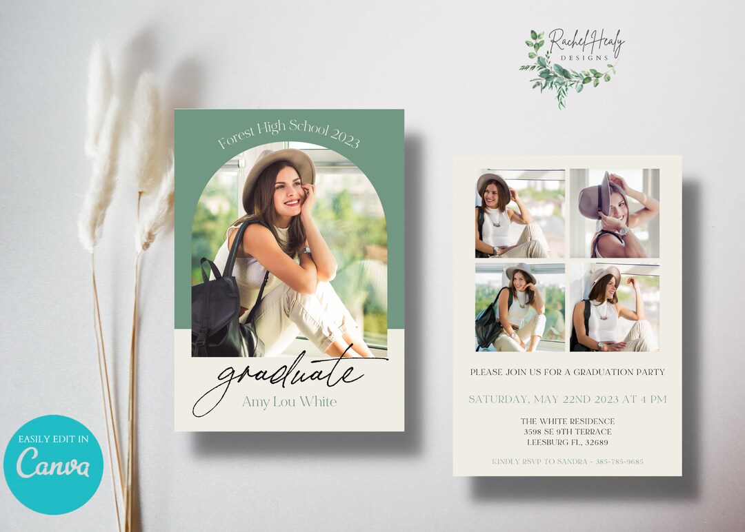 BOHO Graduation Invitation, Graduation Announcement, Graduation ...