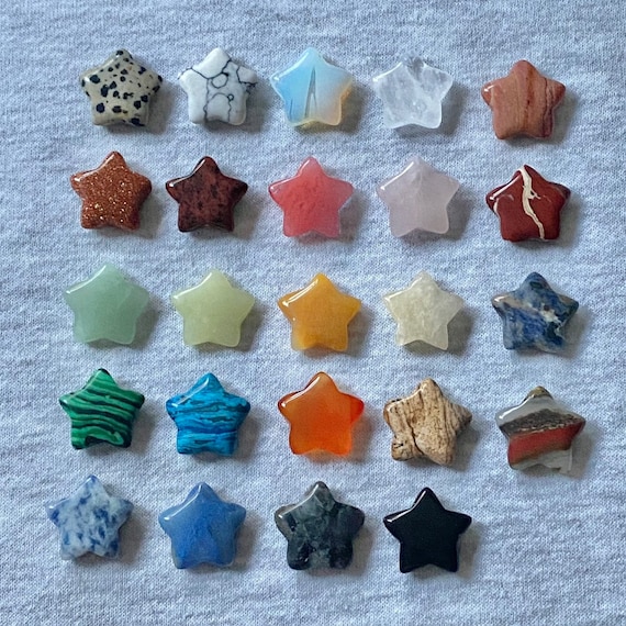 UK Pocket Star Gemstones Carved Crystals - Etsy