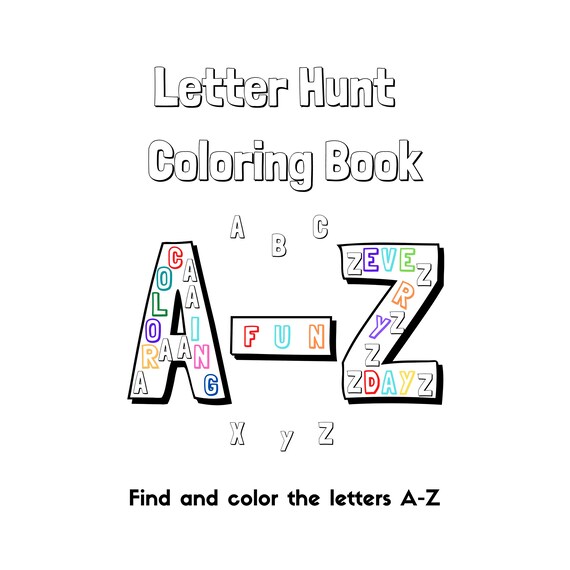 Best Deal 26 Page Letter Hunt Coloring Book Fun for Kids - Etsy