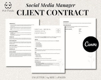 Graphic Design Client Contract Template | Canva Template | Printable, Digital Download, Editable ...