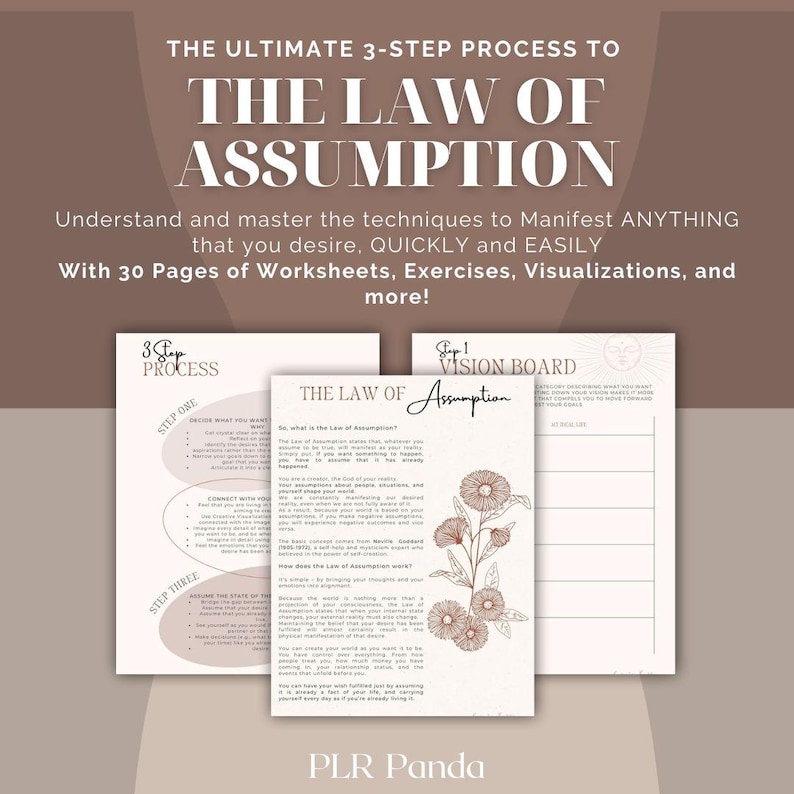 Law of Assumption Manifestation Workbook | Neville Goddard Techniques ...