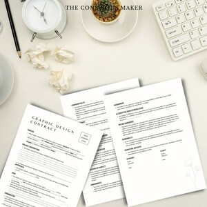 Graphic Design Client Contract Template | Editable Canva Agreement ...