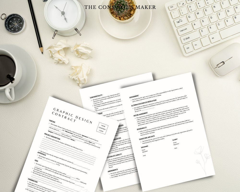 Graphic Design Client Contract Template | Canva Template | Printable ...