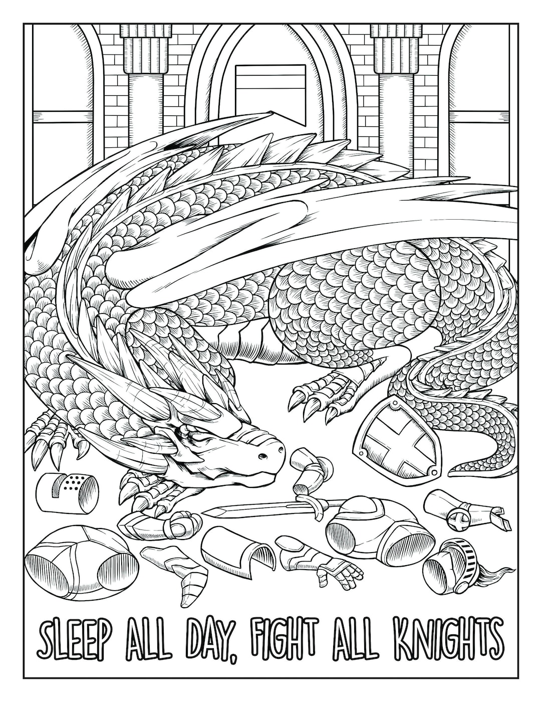 Mystic Dragon Coloring Pages - Etsy