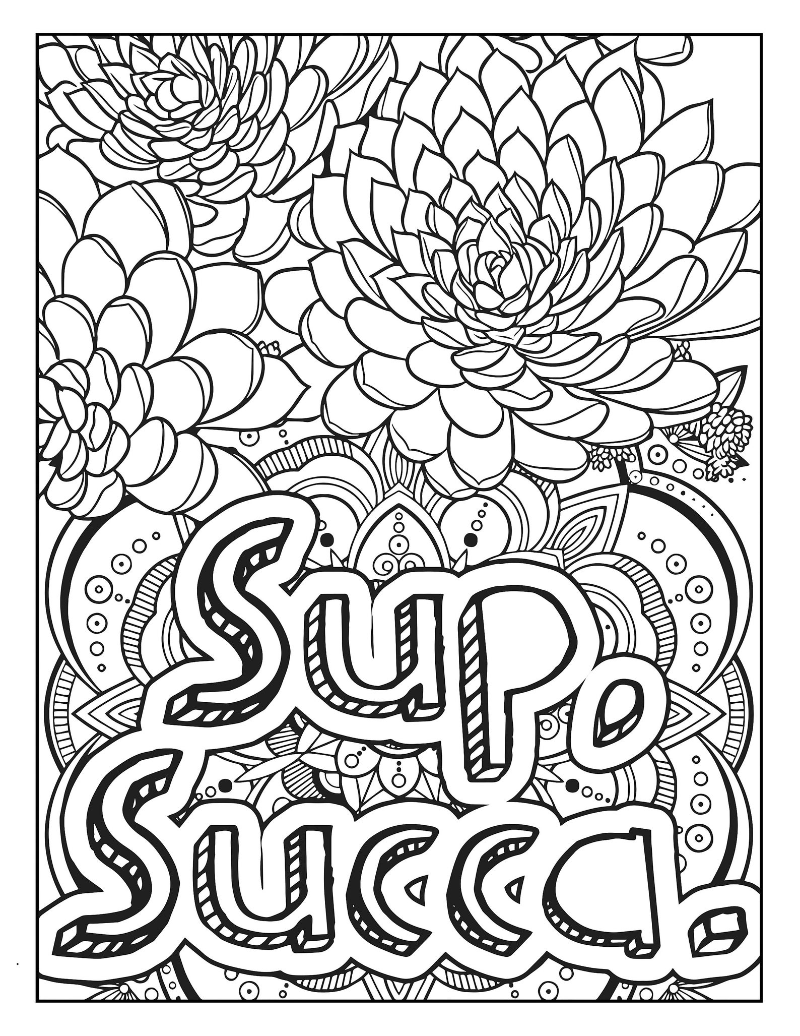 Prickly Succulents Coloring Pages - Etsy