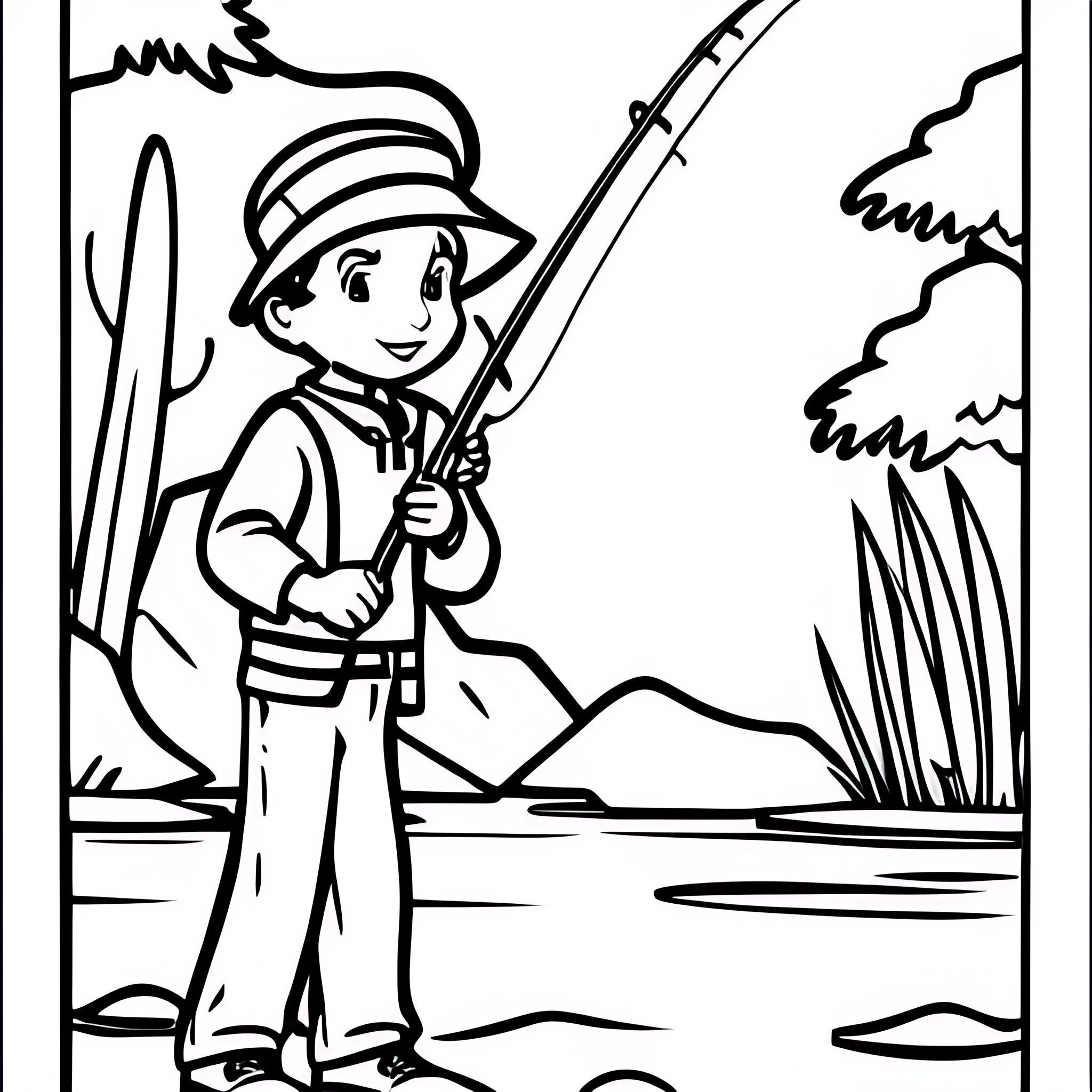 Fishing Coloring Pages - Etsy