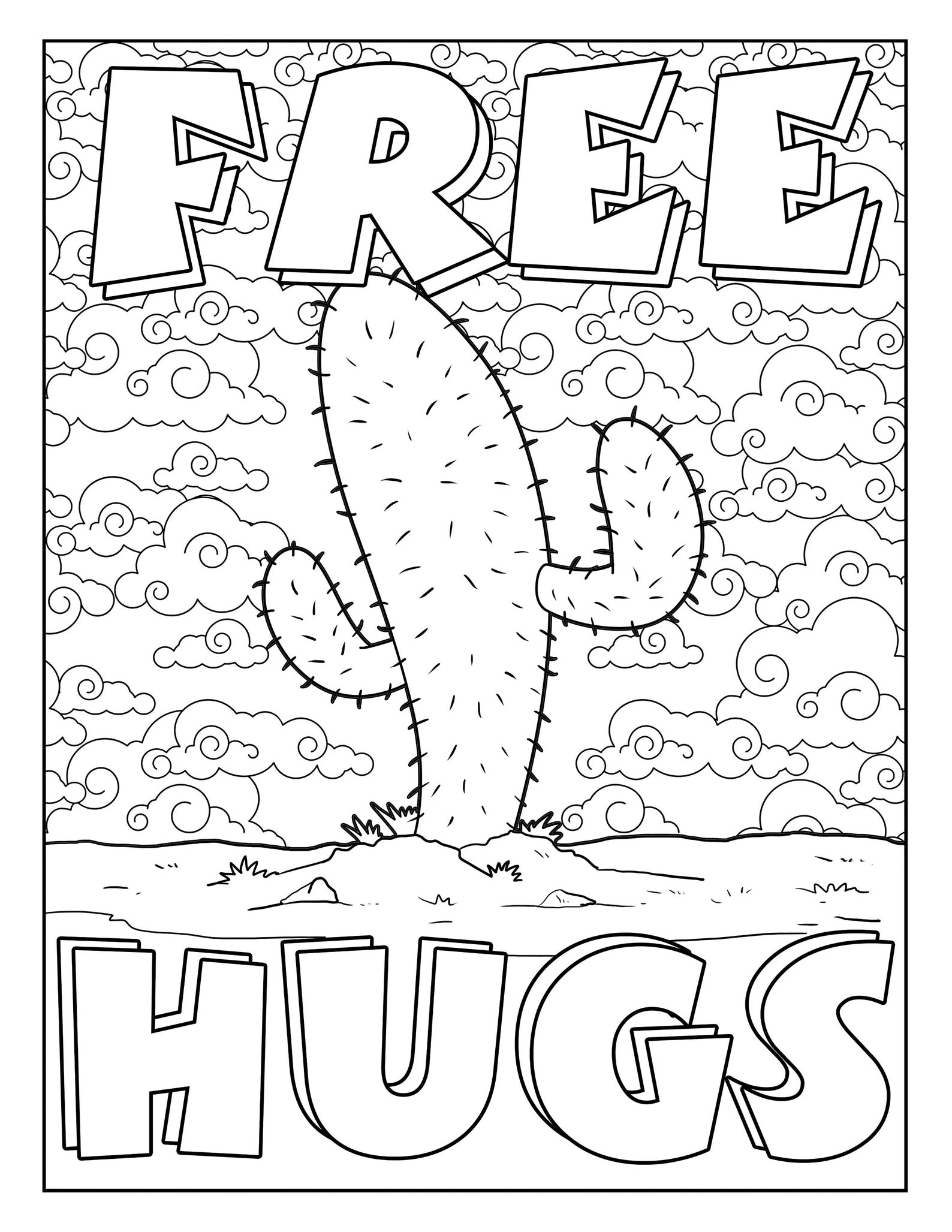 Prickly Succulents Coloring Pages - Etsy