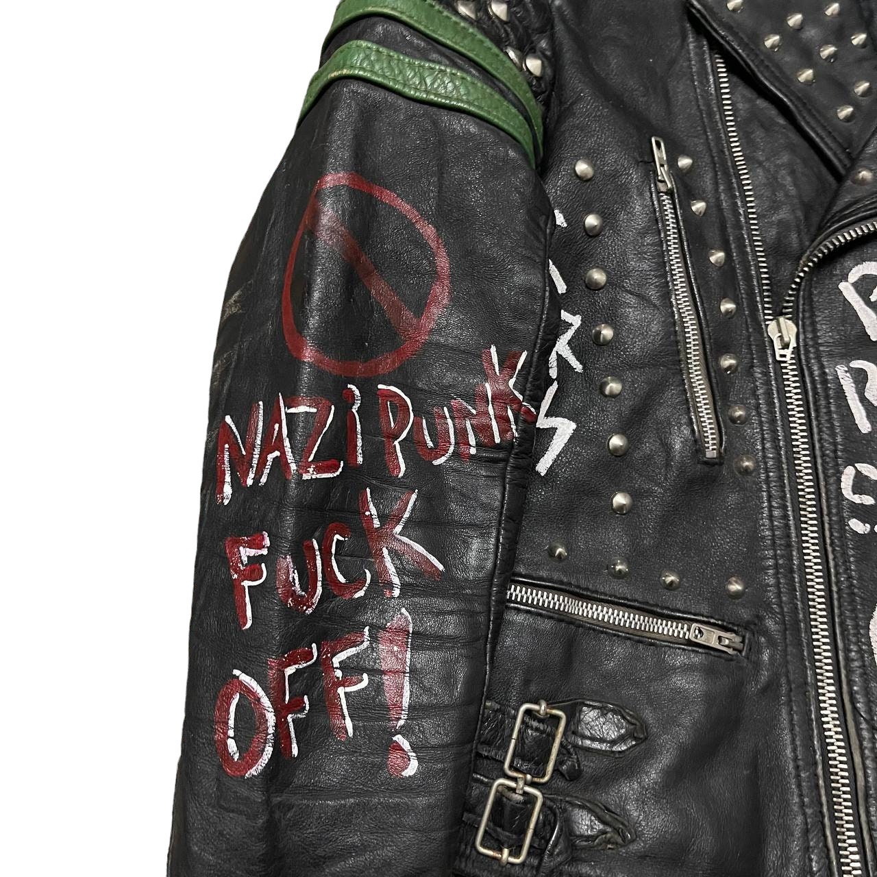 Vintage 70's Punk Rock Studded Double Collar Leather Jacket Custom - Etsy
