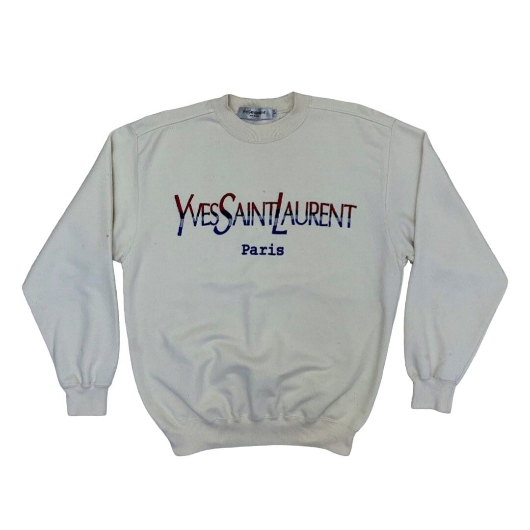 Vintage YSL Yves Saint Laurent Pour Homme Embroidery Sweatshirt - Etsy