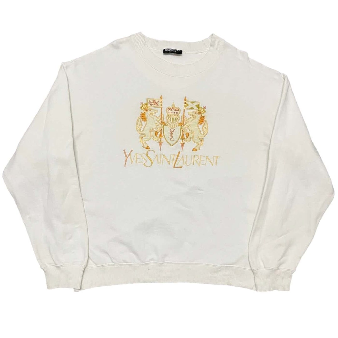 Vintage YSL Yves Saint Laurent Embroidery Sweatshirt Crewneck - Etsy