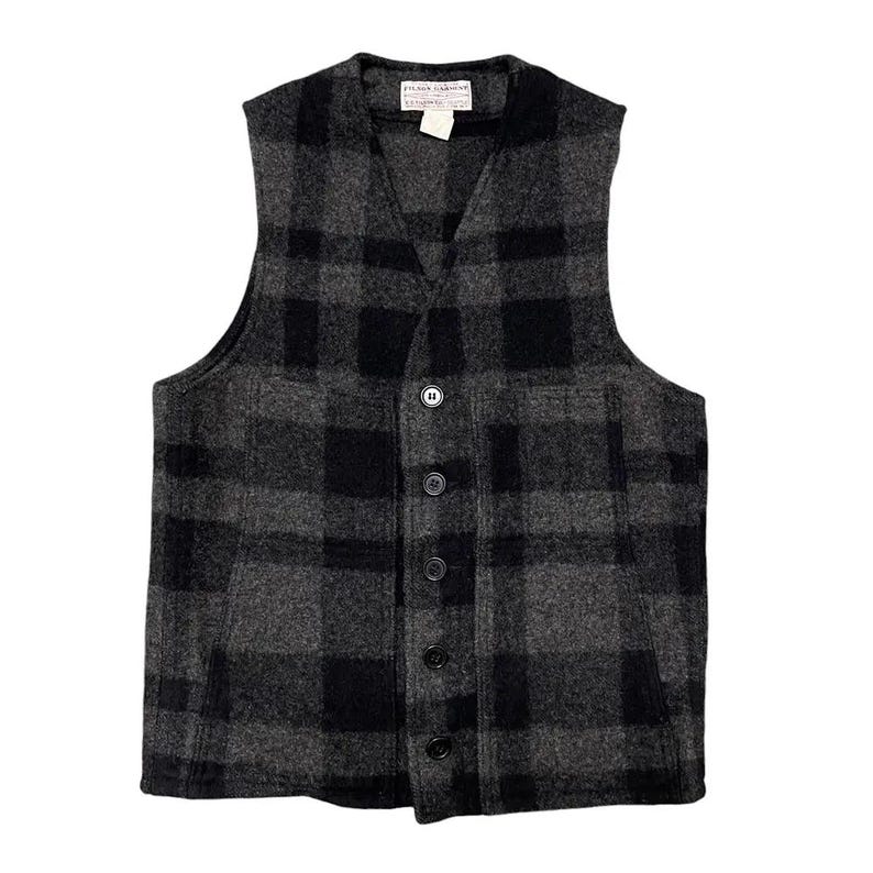 Vintage Filson Garment Mackinaw Wool Plaid Vest - Etsy