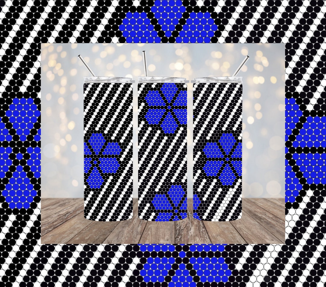 Blue Flower Power 20oz Skinny 49x49 SS20 Rhinestone Pattern - Etsy