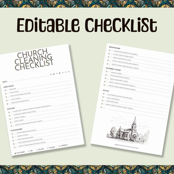 Cleaning Checklist Editable - Etsy