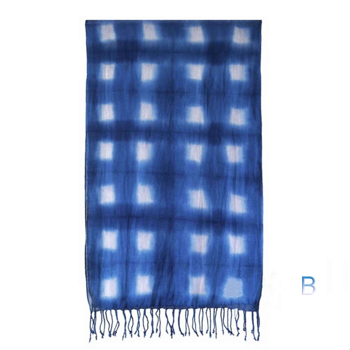 Natural Plant Dyed Linen Scarf, Shibori Indigo Scarf, Handmade Tie Dye ...