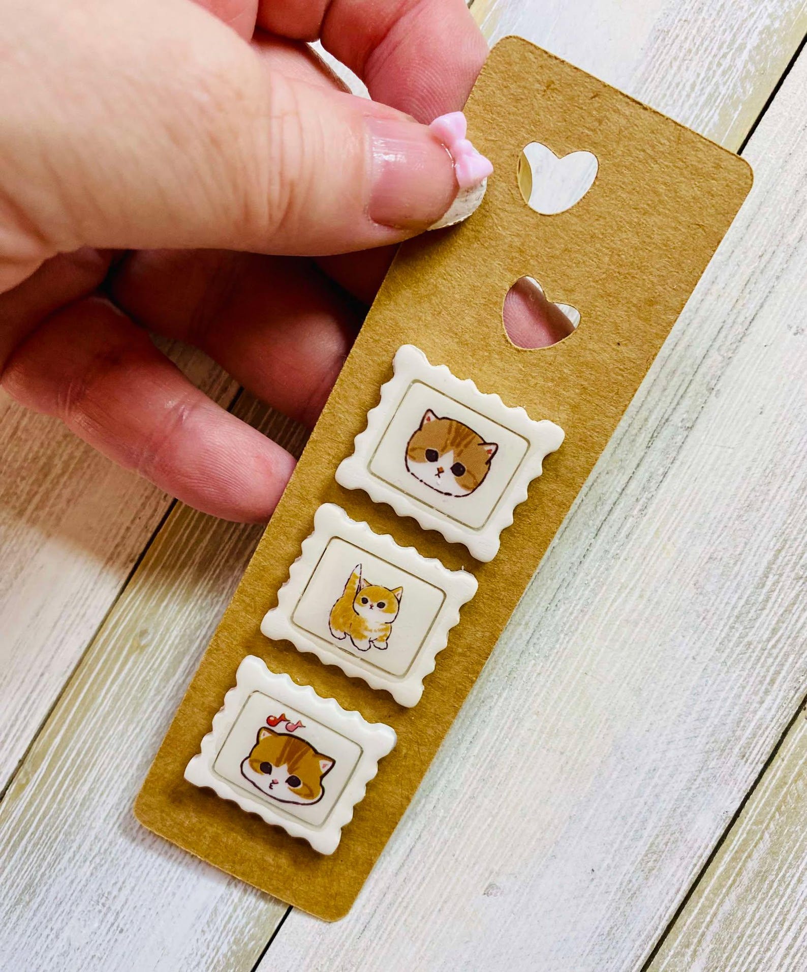 Hand Crafted Cat Stamp Magnets, Cute Kitten Gift, Decorative Art Magnet ...